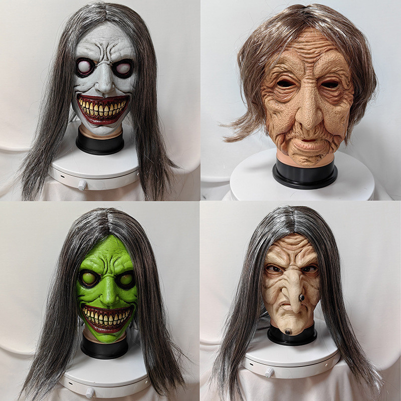 Half Face Mask White Face Eye Demon Mask Skull Horror cosplay Exorcist ...