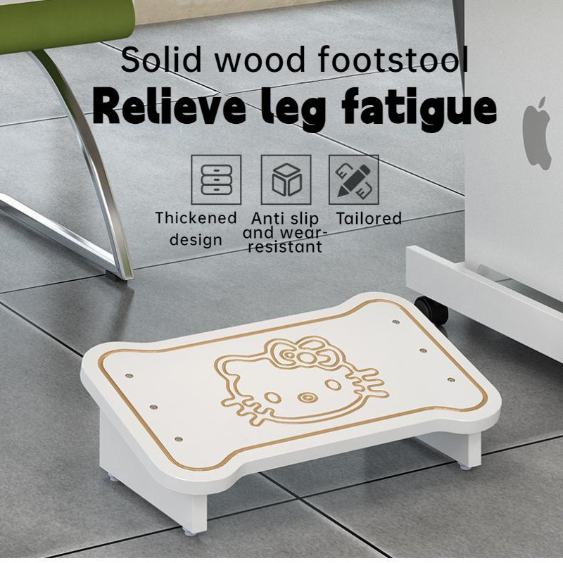 Office Desk Footrest Wood Under Desk Foot Stool Ergonomic Foot Rest Leg ...
