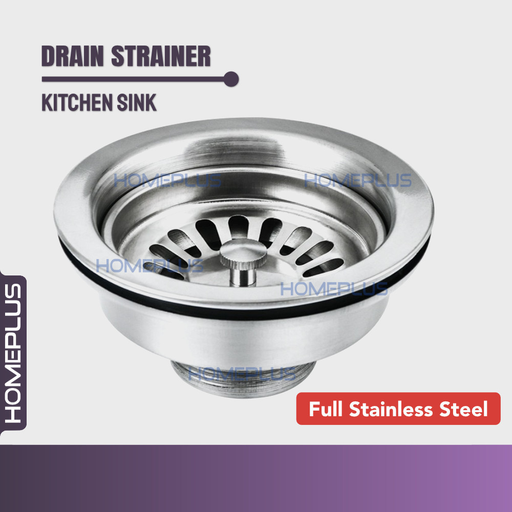 Homeplus 4 Inch Kitchen Sink Waste Stainless Steel Basket Strainer Trap ...