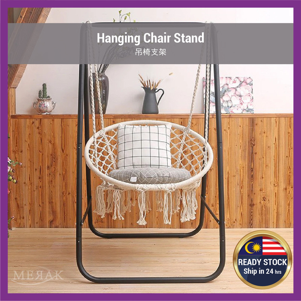 Hanging Chair Stand Hammock Hanging Swing Chair Metal Steel Frame Stand ...