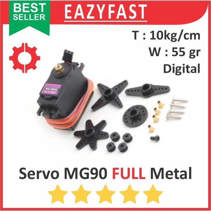 Servo Motor RC MG996R MG996 R Full Metal Gear 180degree Angle Degree ...