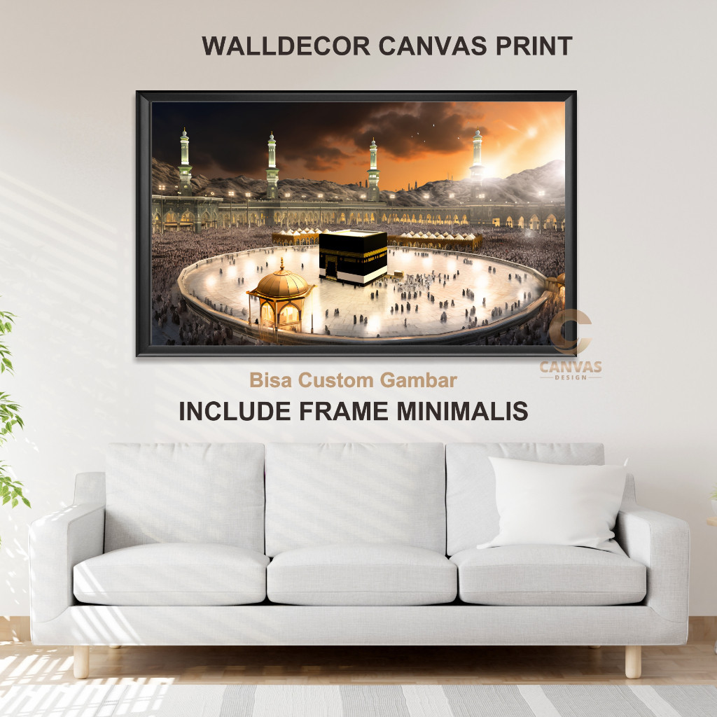 Minimalist Kaaba Wall Decoration Islamic Makkah Wall Decor - Canvas ...