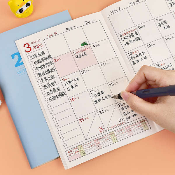 2025 planner Schedule Notebook 2025 New Style Work Secretary Desktop ...