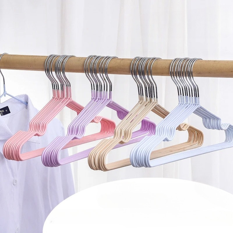Clothes Hanger Pastel Color (1 Set 10 Pieces) Stainless Steel Hangers ...