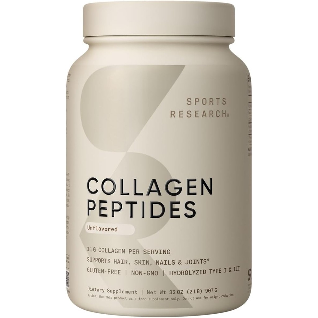 Sports Research Collagen Peptides - Hydrolyzed Type 1 & 3 Collagen ...