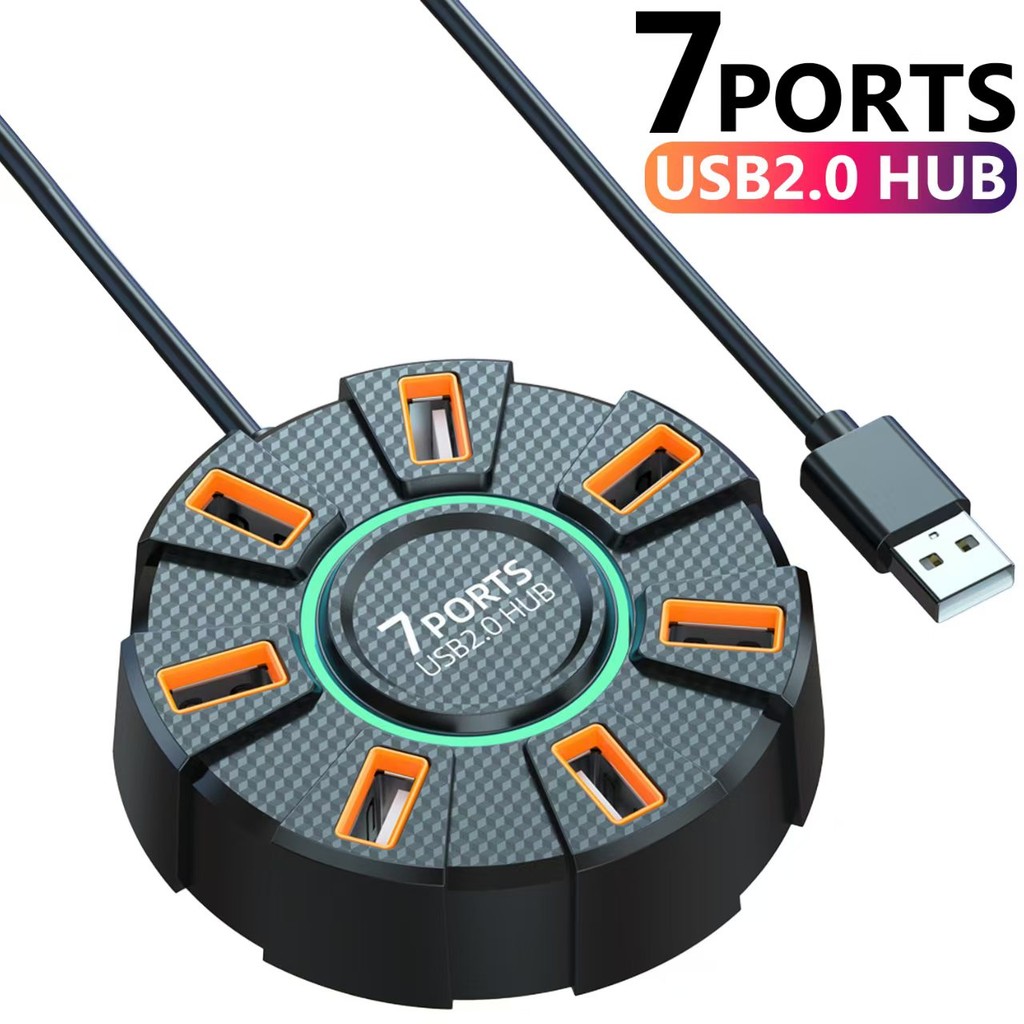 7Ports USB 2.0 Hub Universal Laptop Computer Docking Station Multi ...