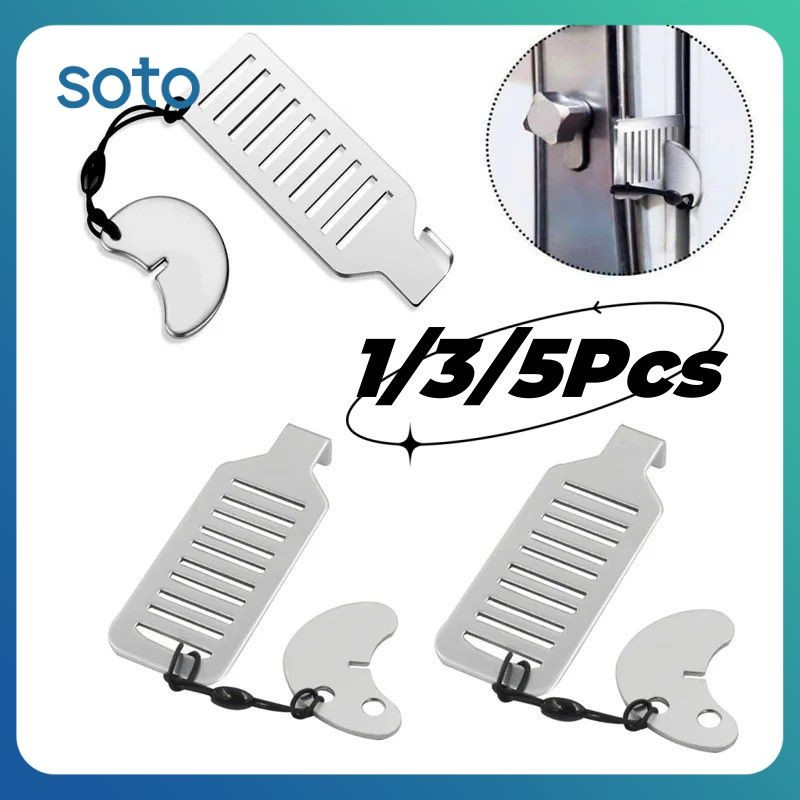 1/2/3/5pcs Stainless Steel Punch-free Door Locks Anti-theft Door Stop ...