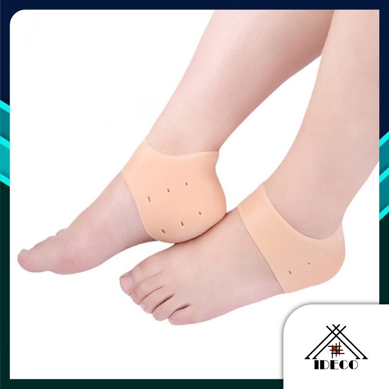 iDECO 1Pair Silicone Heel Protector Foot Sleeve Pad Silicon Shoe Kaki ...