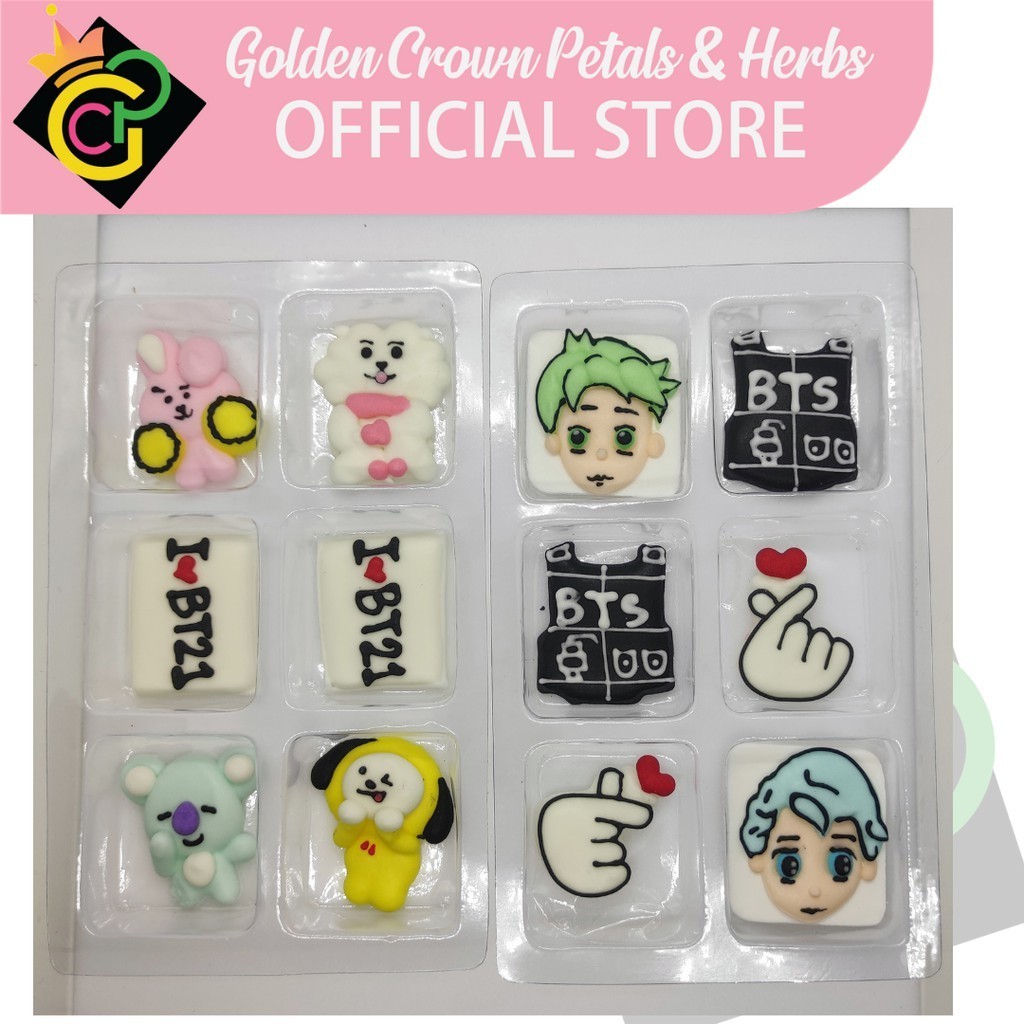 BTS BT21 most Recquested set Character ROYAL ICING Edible Cupcake ...