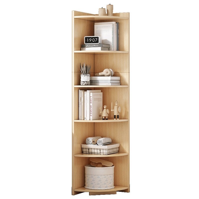 Thyme Bookshelf and Storage Shelf Living Room Corner Storage Triangle ...