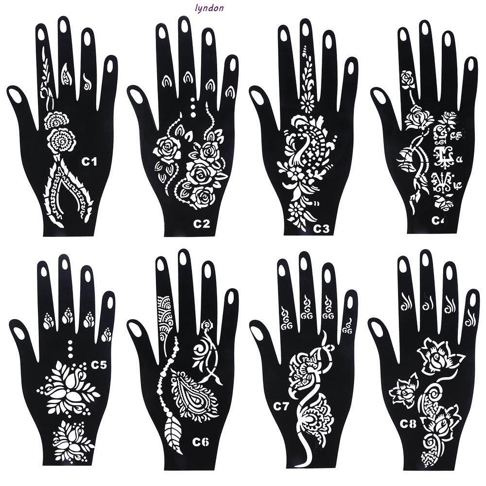 LYNDON Body Art Sticker Professional India Flower Temporary Tattoo Hand ...