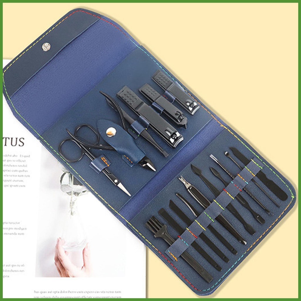 Manicure Kit For Women Set Of 16 Mens Grooming Kit Professional Facial ...