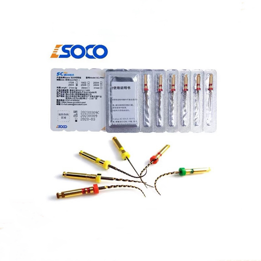 6Pcs SOCO SC-PRO Dental Root Canal Controlled Memory Files 21/25mm ...