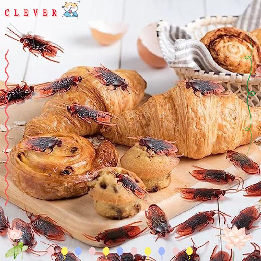 CLEVER 20Pcs Simulation Cockroach, PVC Rubber Scorpion Fake Cockroach ...