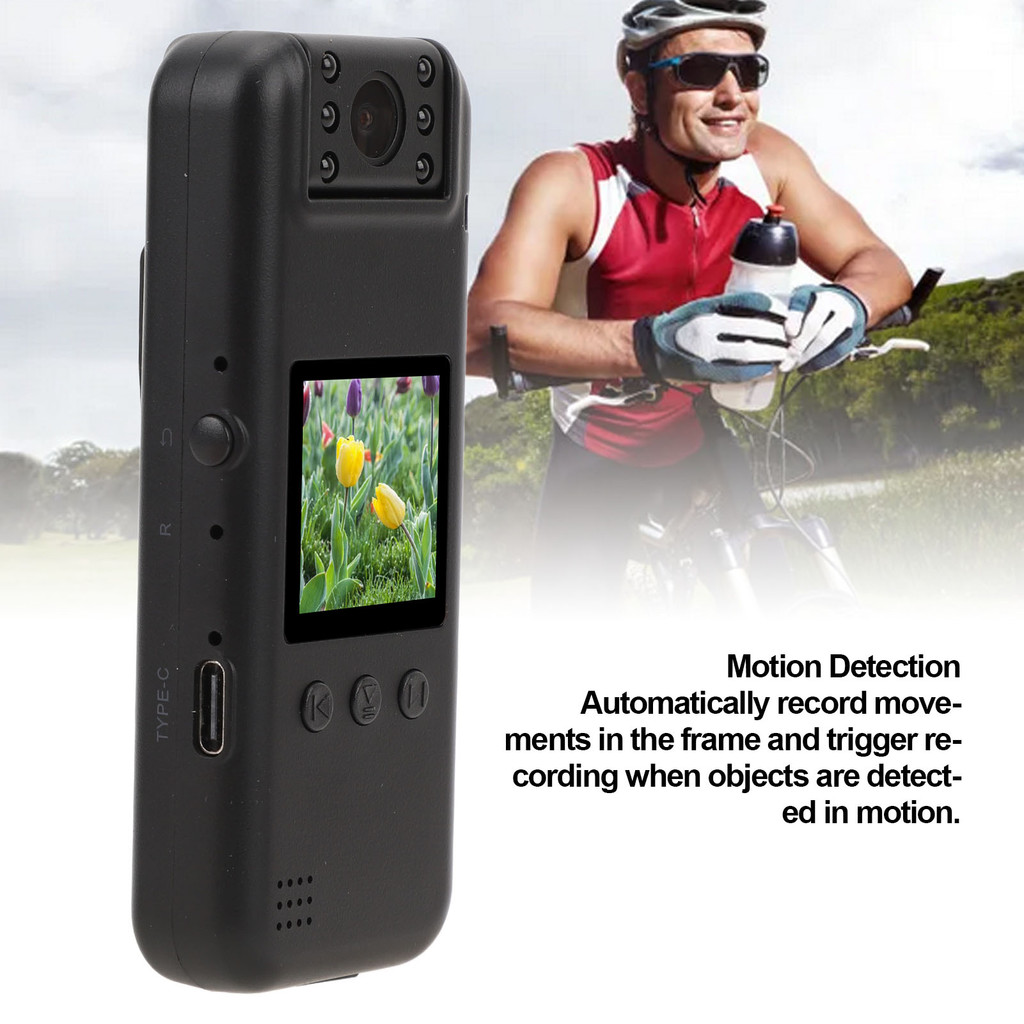 Body Worn Camera 2K 4MP Night Vision 180 Degree Rotating Lens Motion ...