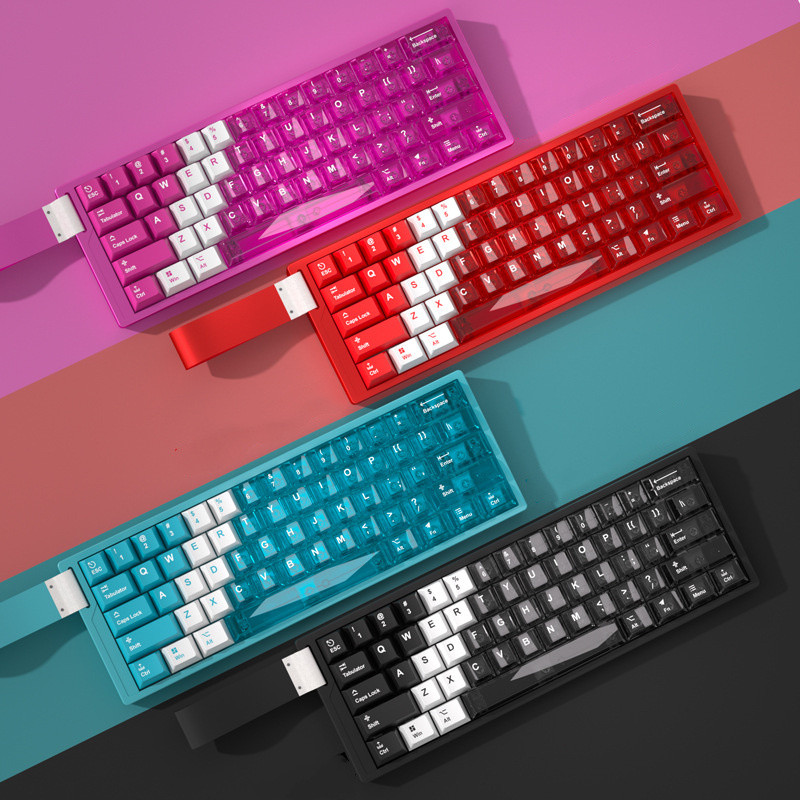 Keycaps Set Mixed-Colors Shine Through Cherry Profile PBT PC Keycap ...