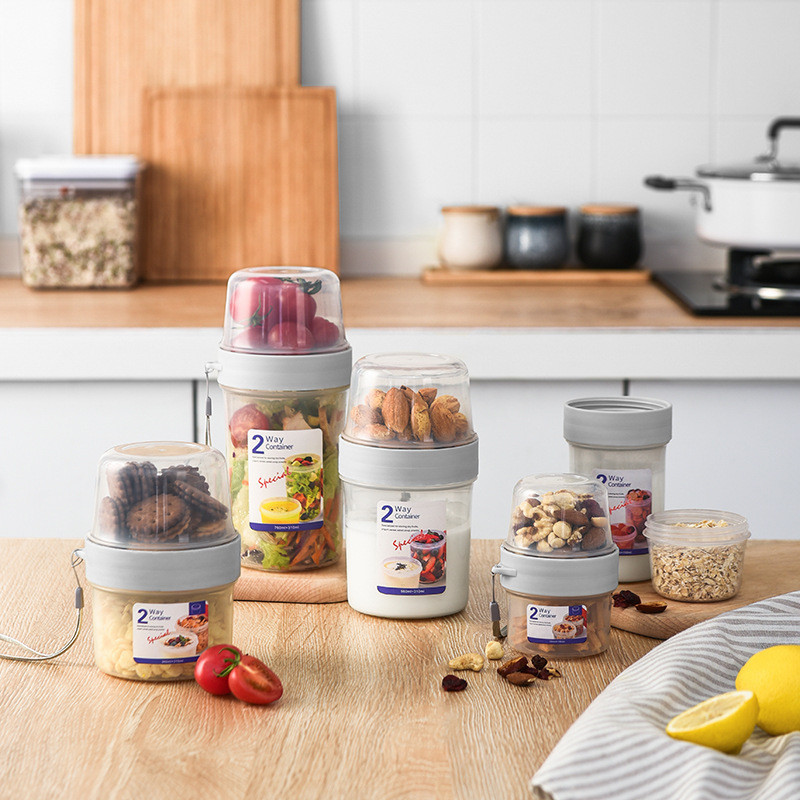SG Stock Storage Container Two-way Airtight Nut Fruits Cereal Breakfast ...