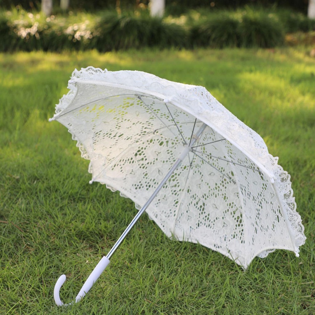 White Lace Umbrella for Wedding Photography Lace Parasol Small Lace ...