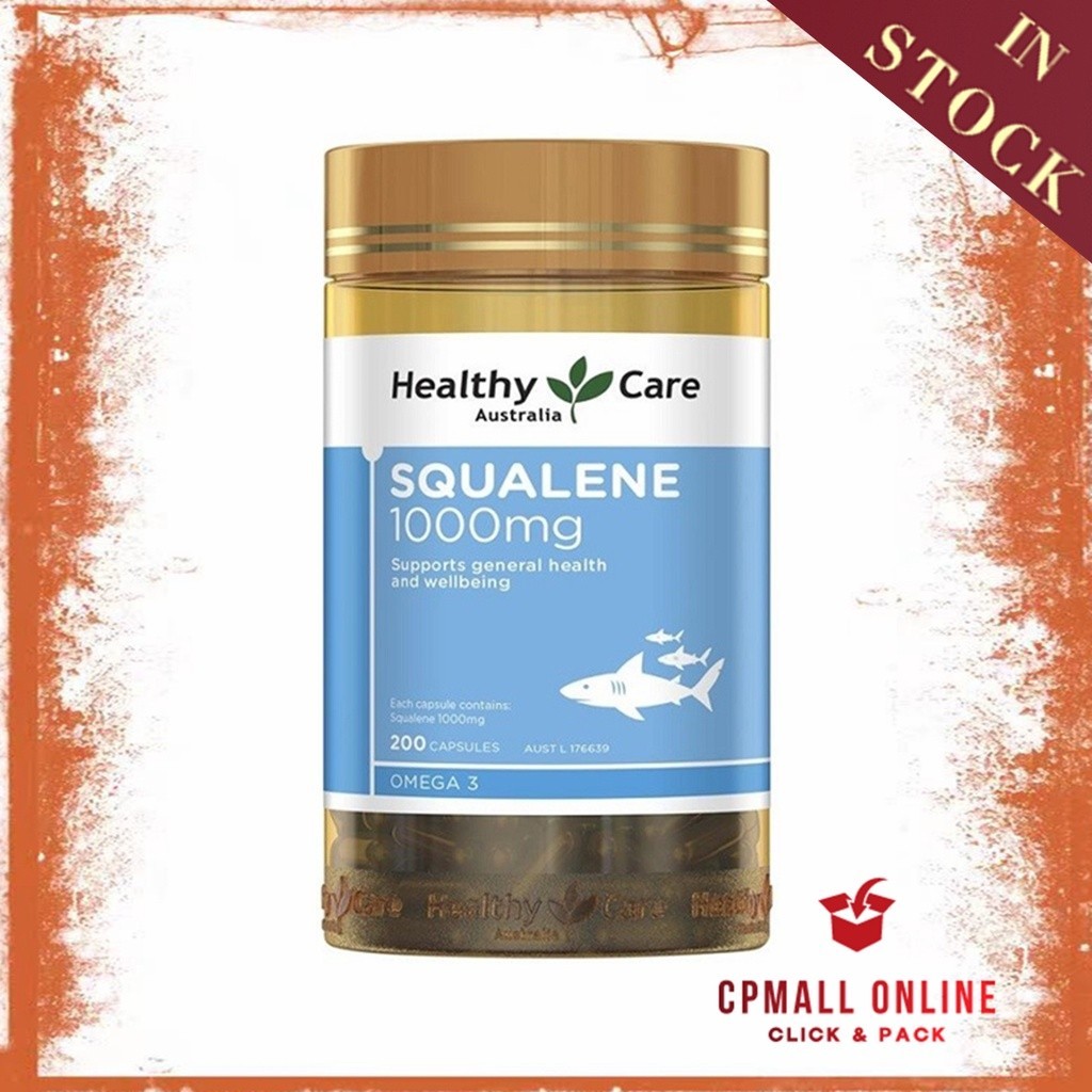 [Expiry Date: 04/2028] Healthy Care 角鲨烯 Squalene 1000mg ( 200 Capsules ...