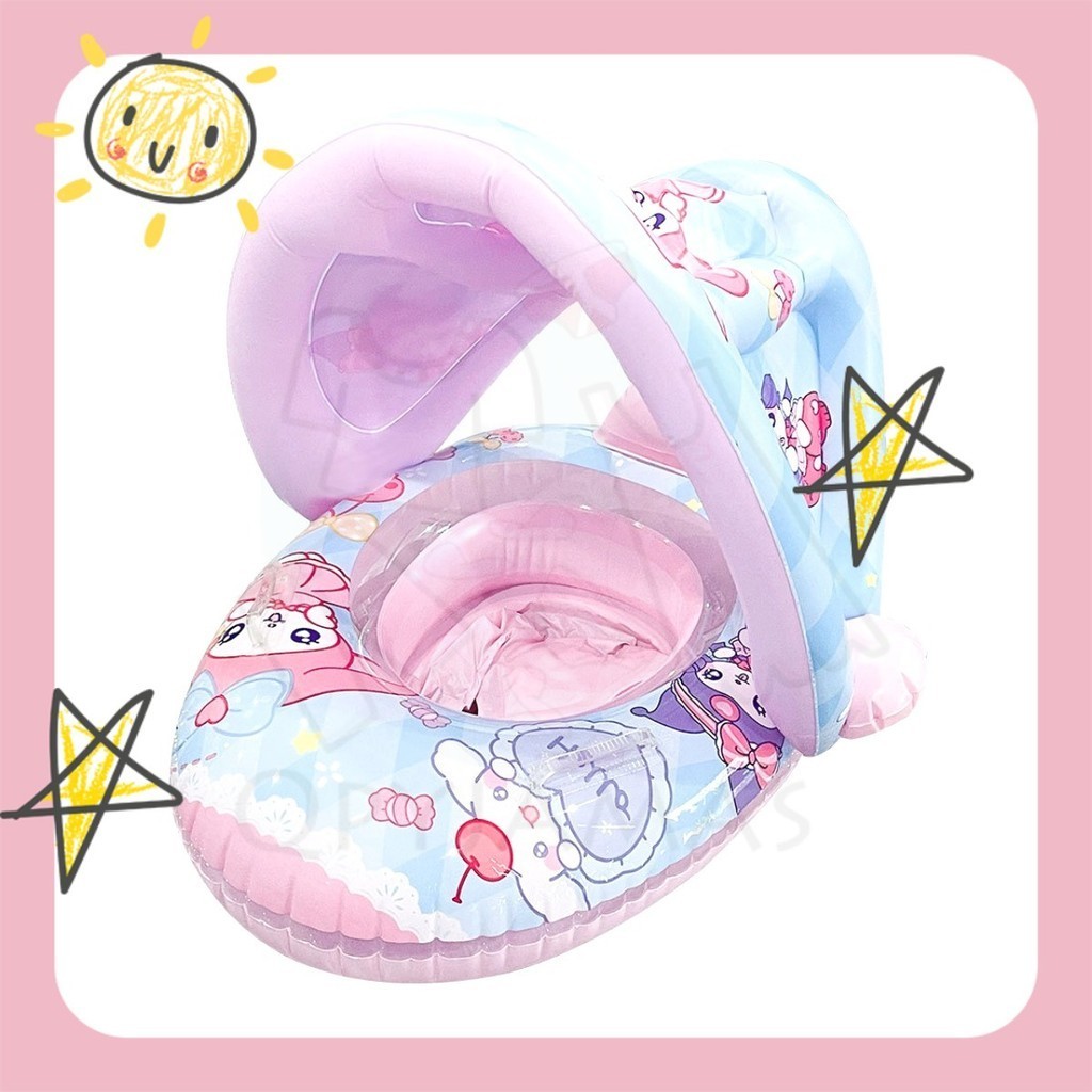 Qpyjamas Kids Cartoon Kuromi 3D Swimming Ring Tube Float Inflatable ...