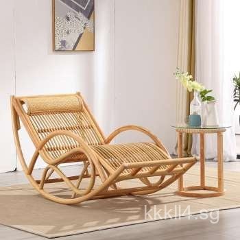 Natural New Chinese Style Real Rattan Rocking Chair Elderly Chair ...