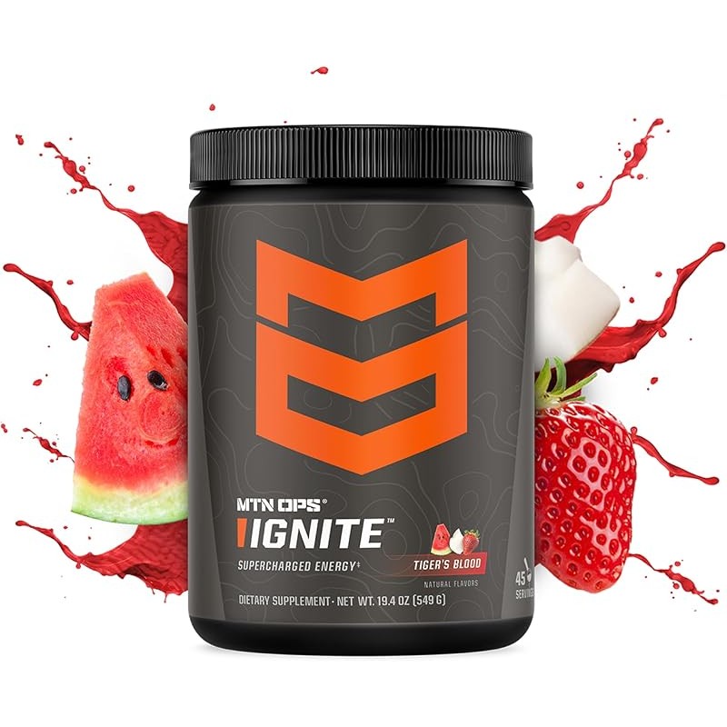 MTN OPS Ignite Energy Drink Powder,Gluten-Free Nitric Oxide Supplement ...