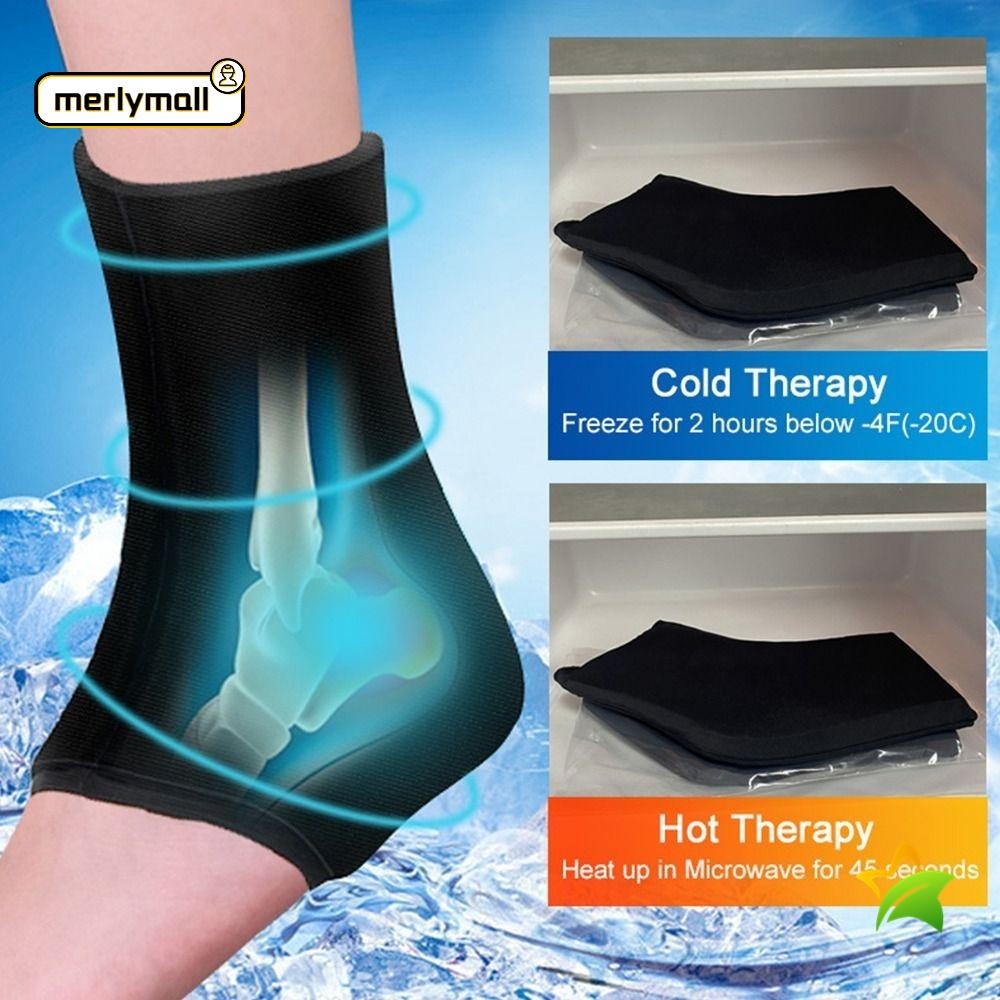 MERLYMALL Ankle Foot Ice Pack Wrap, Solid Gel Ankle Pain Relief ...