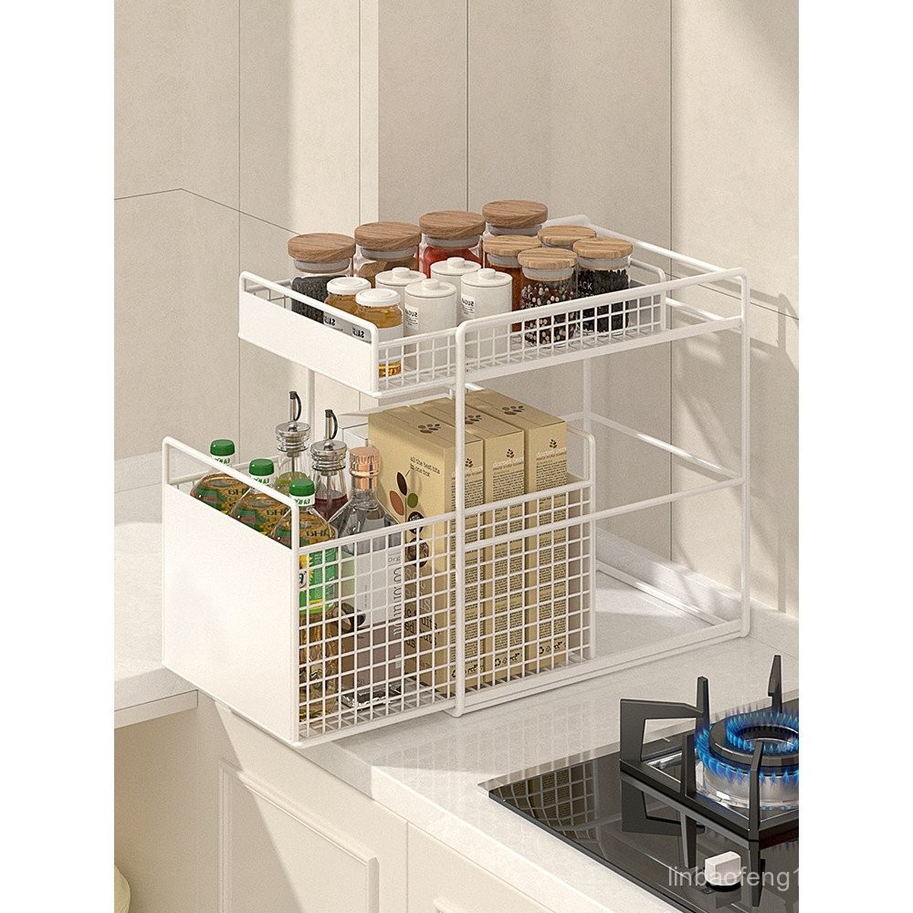 Kitchen Sink Rack Seasoning Dish Pull-out Multi-Functional Storage Rack ...