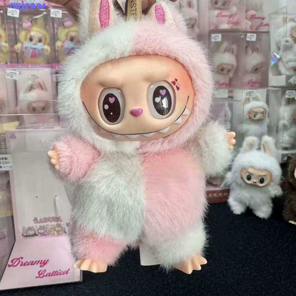 SWJEANS Pink Labubu Doll Figurine, Cartoon Pop Mart Collectible Model ...