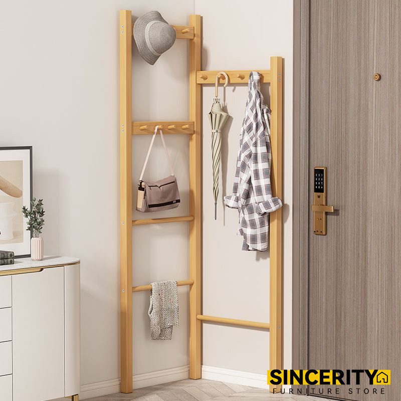 SINCERITY Cloak Rack Bedroom Floor Trapezoidal Clothes Rack Towel Rack ...
