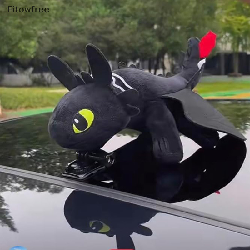 Fitow Dragon Car Accessory Toothless Little Dragon Doll Helmet Car ...