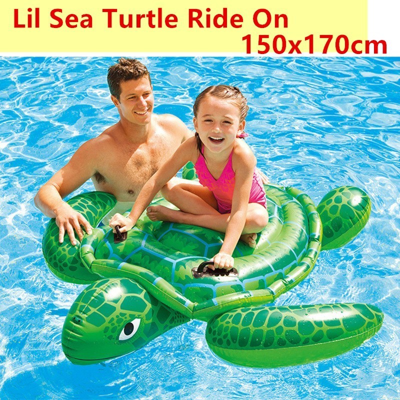 INTEX Inflatable Lil Sea Turtle Ride On Pool Float Swimming Pool ...