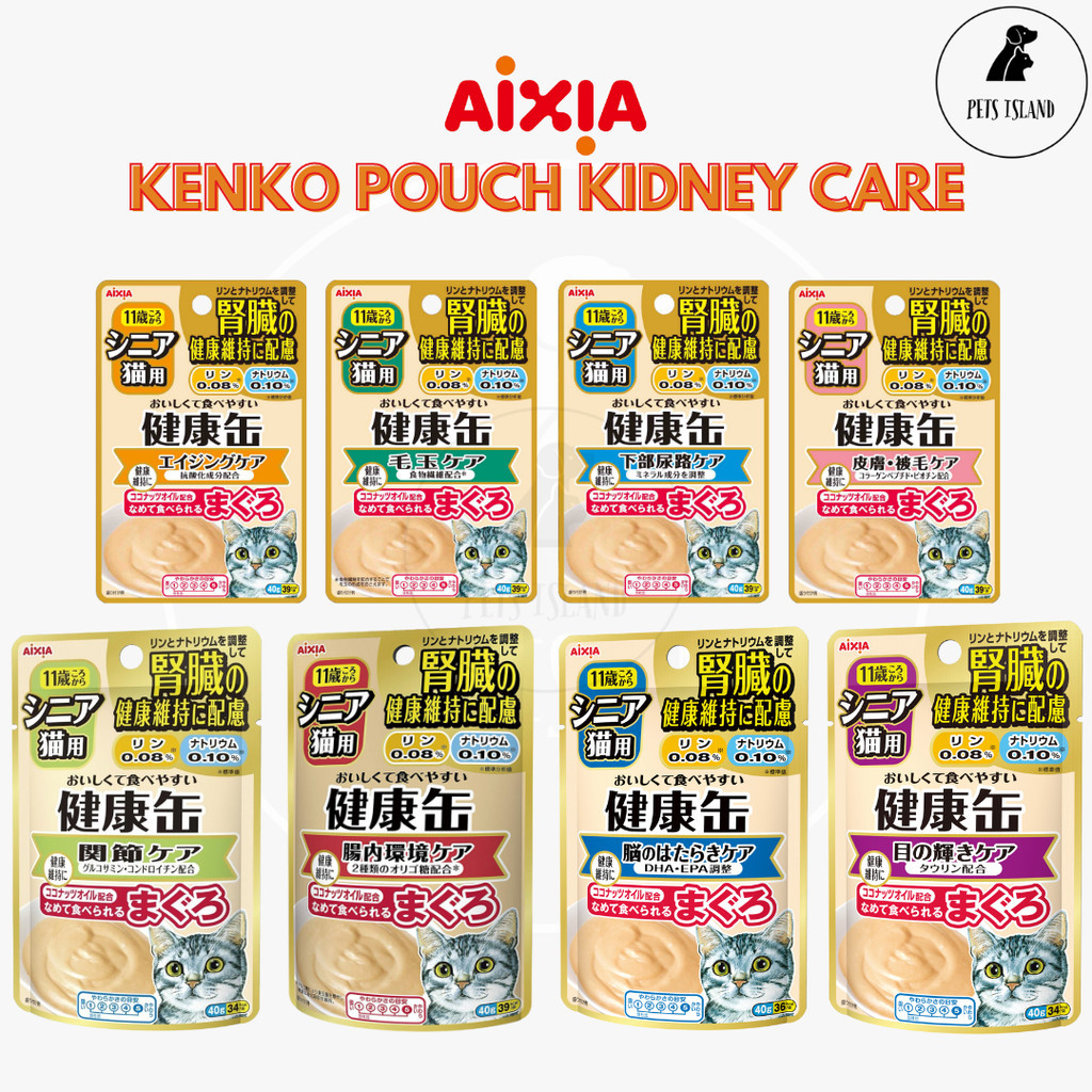Aixia Kenko Pouch Senior Kidney Care Cat Food 40g | Shopee Singapore