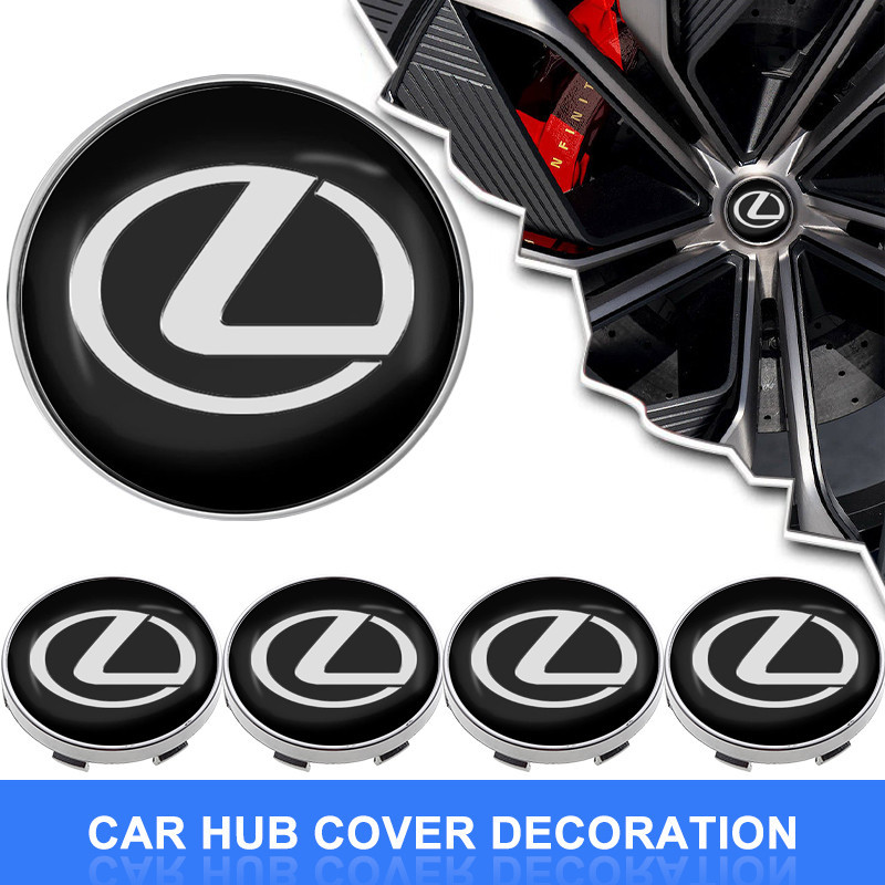 4PCS 56mm/60mm Car Rim Cover Decal Tire Wheel Center Hub Cap Sticker ...