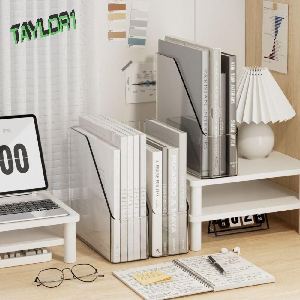 TAYLOR1 Desk File Folder, A4 Size Clear File Storage Box, Multi ...