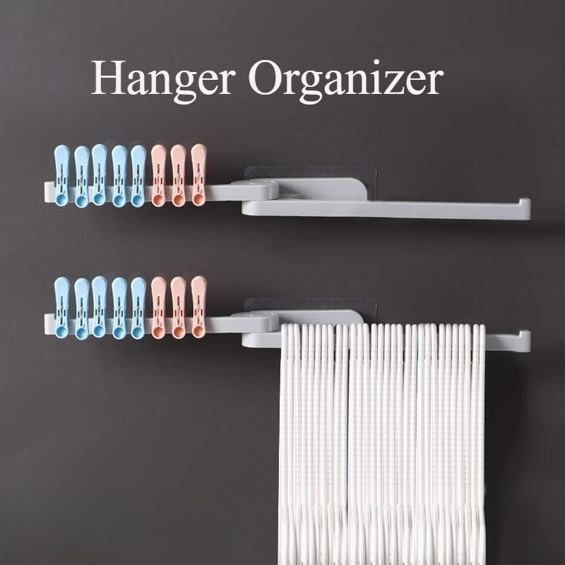 No Drilling Hanger Organizer Foldable Hanger Stacker Large Holding ...