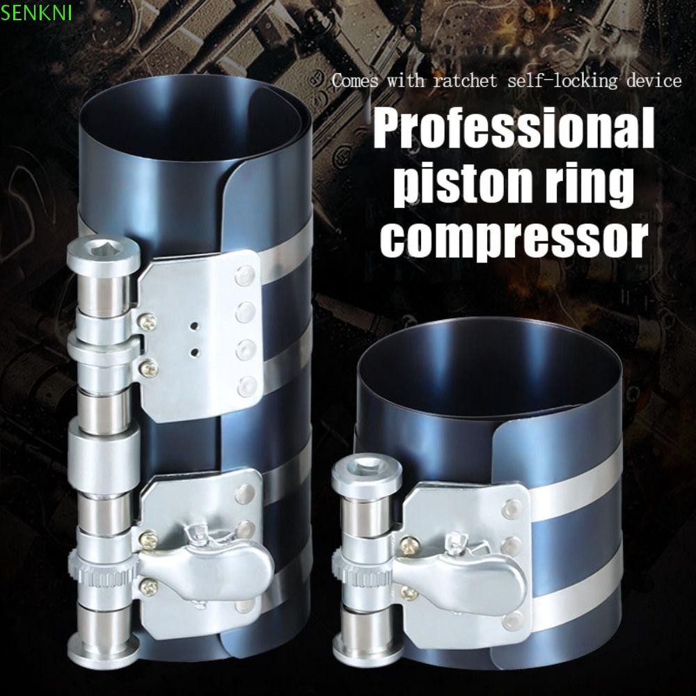 SENKNI Piston Ring Compressor, Ratchet Type Removal Piston Installation ...
