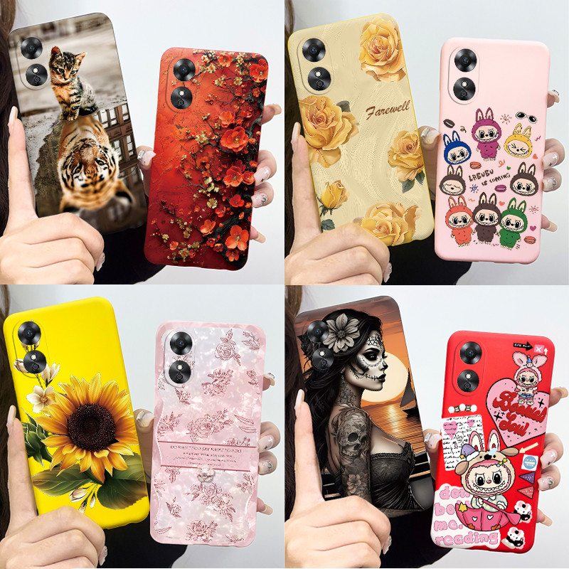 For Oppo A17 A17k 2022 Beautiful Flower Printing Phone Casing OppoA17 A ...