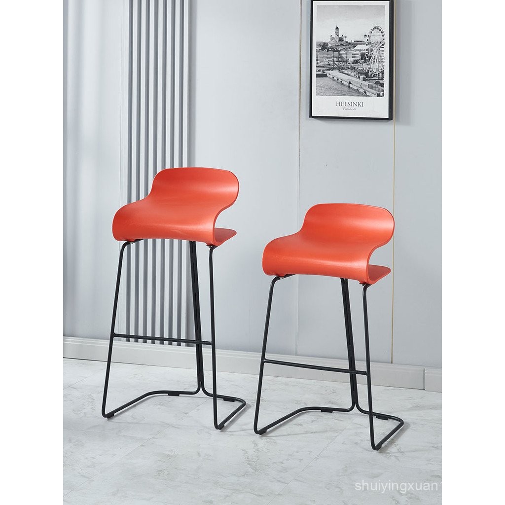 Chaofei Nordic Bar Stool Home High-Leg Back Stool Designer Kitchen ...