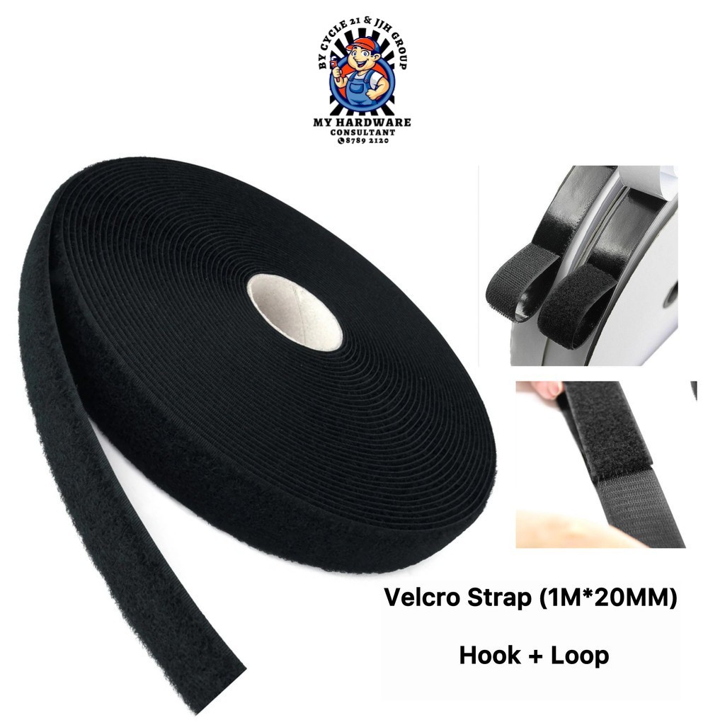 SG FAST DELIVERY Adhesive Velcro Strap Hook + Loop High and Low ...