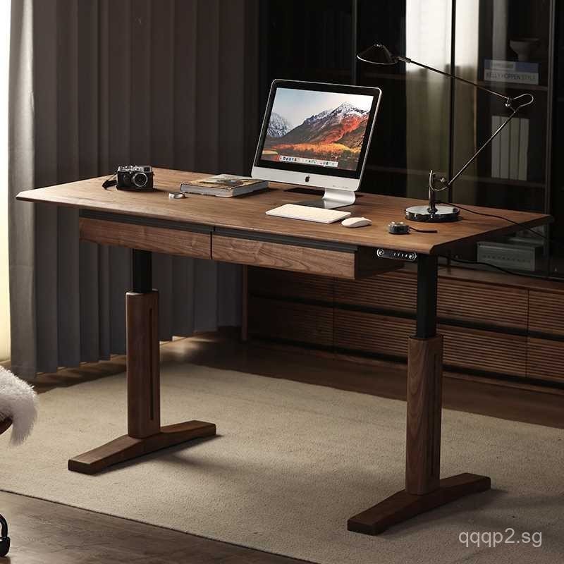 All Solid Wood Smart Electric Height Adjustable Desk Home Office Study ...