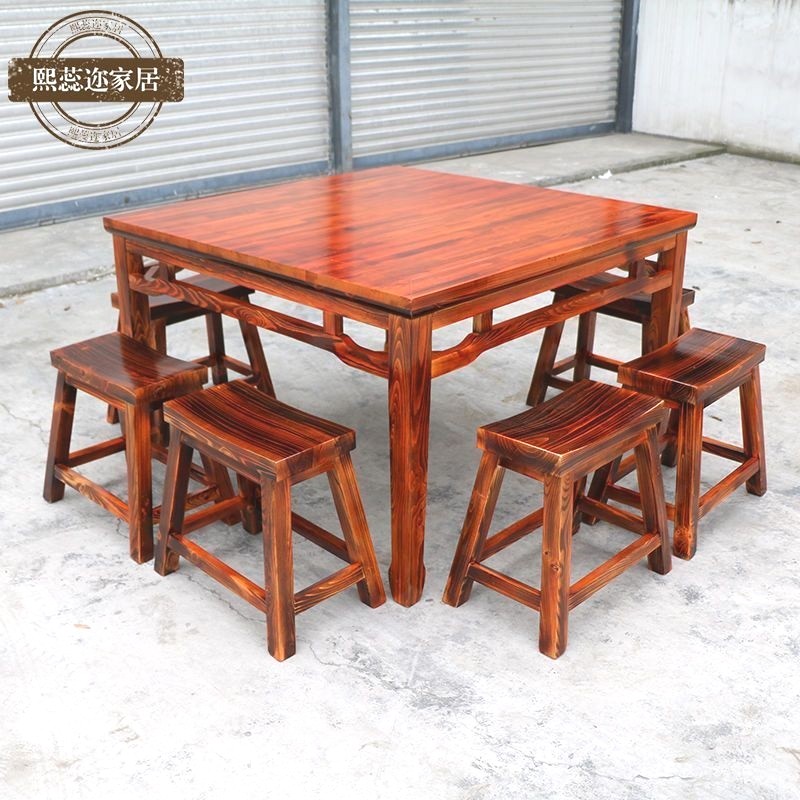 Traditional Rural Eight Immortals Table Solid Wood Chinese Carved ...