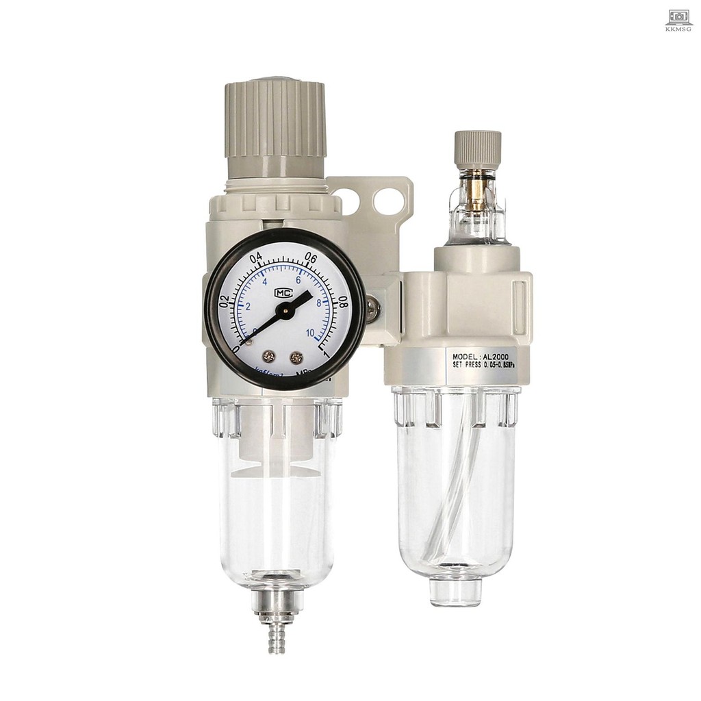 1/4'' PT Air Filter Pressure Regulator Combo AFC2000 Water Oil Trap ...