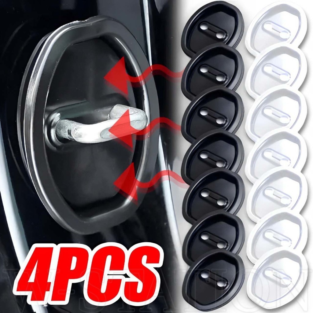 4PCS Car Door Shock-Absorbing Pad - Lock Buckle Buffer - Protective ...
