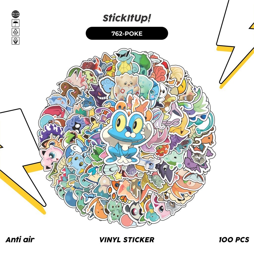HP 100 Pcs Baby Pokemon Stickers Pack Cute Aesthetic Vinyl Waterproof ...