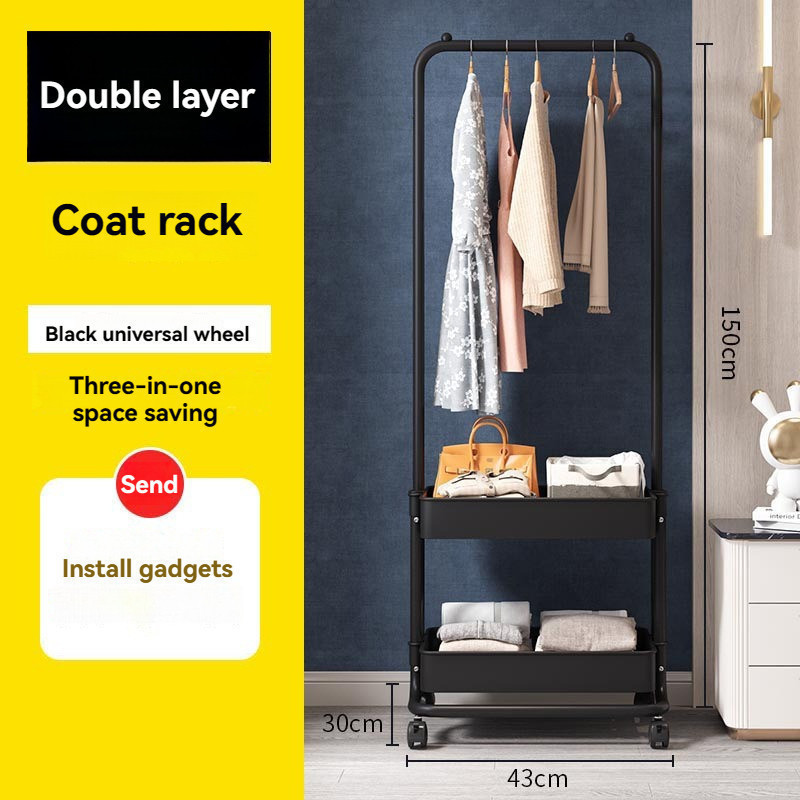 Simple Coat Rack Heavy-Duty Vertical Clothes Hanger Home Movable ...