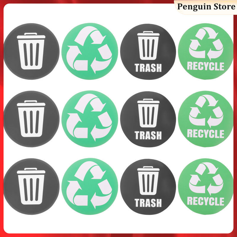 Recycling Trash Can Stickers Waste Sorting Recycle Bin Labels Logo ...