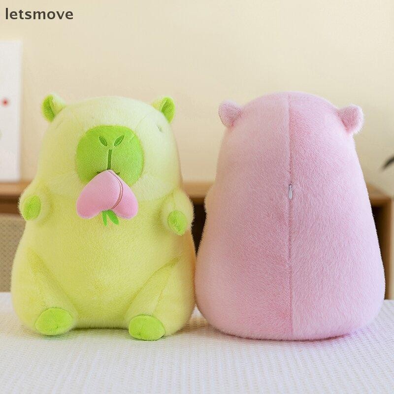 [letsmove] 30cm Eat Fruit Honey Peach Capybara Plush Toy Animal ...