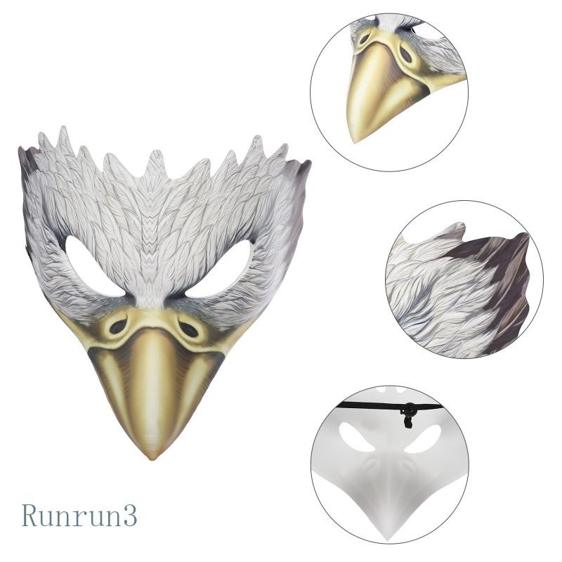 RUN Masquerade Eagle Animal Cosplay Costume Halloween Eagle Half Face ...