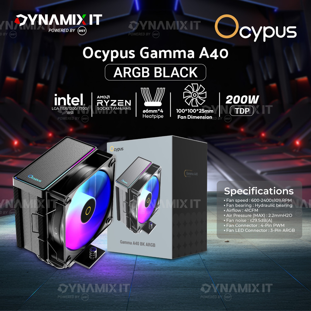 Ocypus Gamma A40 ARGB CPU Air Cooler Fan - Black | Shopee Singapore